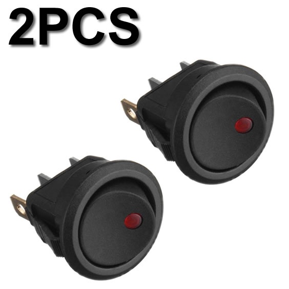 2PCS ROCKER SWITCH 3 PIN ROUND ON OFF 12V 20A DC | Shopee Philippines