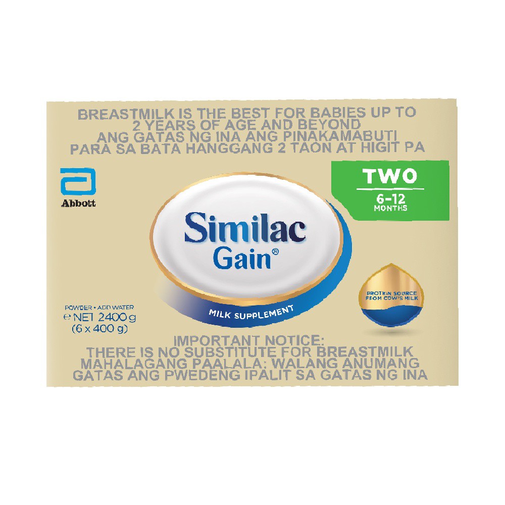 Similac Gain HMO for 6-12 Month Old Infants 2.4kg | Shopee Philippines