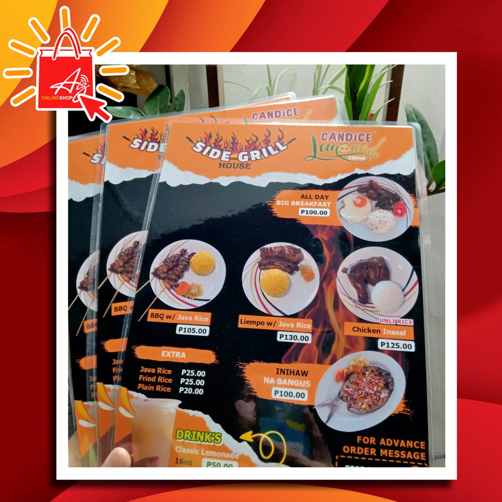 AIZ A4 Laminated Menu(PrintOnly/Layout&Print) | Shopee Philippines