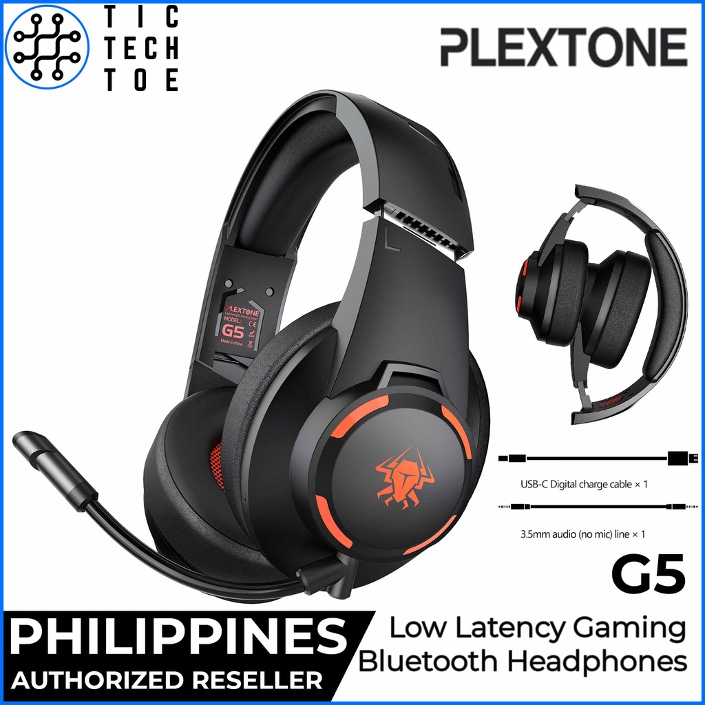 Plextone G5 Low Latency Bluetooth Foldable Wireless Gaming Headphones ...