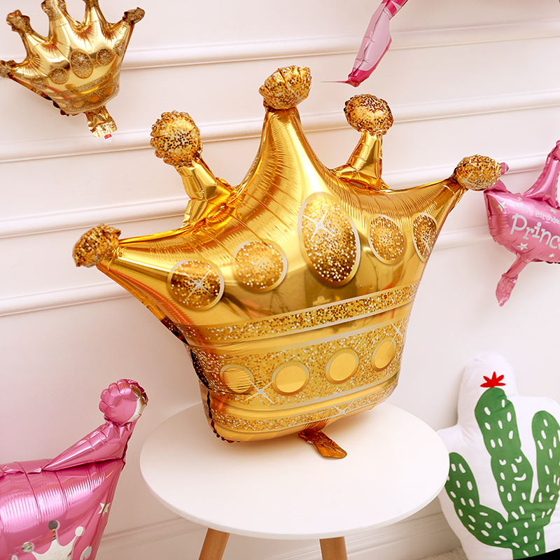 ♋をBaby birthday decoration party layout Princess Prince Crown aluminum ...