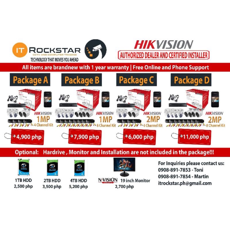 CCTV PACKAGE KIT AND SURVEILLANCE HDD | Shopee Philippines