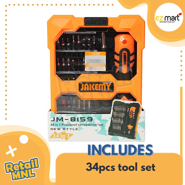 Retailmnl JAKEMY JM-8159 34 IN 1 Precision Multifunction Screw Driver ...