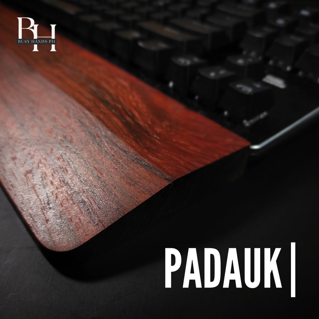 Padauk Wooden Mechanical Keyboard Wrist Rest with Anti-skid Pad ...
