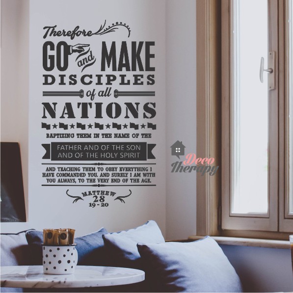 Therefore Go And Make Disciples Wall Sticker | Shopee Philippines