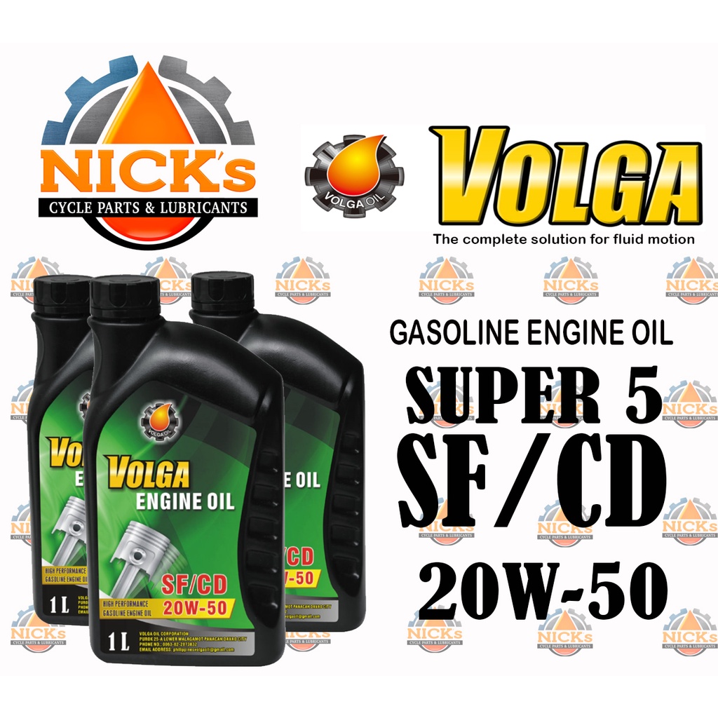 SUPER 5 SF/CD 20W50 VOLGA GASOLINE ENGINE OIL 1 Liter | Shopee Philippines