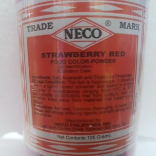 Neco Strawberry Red(food color-powder)125g | Shopee Philippines