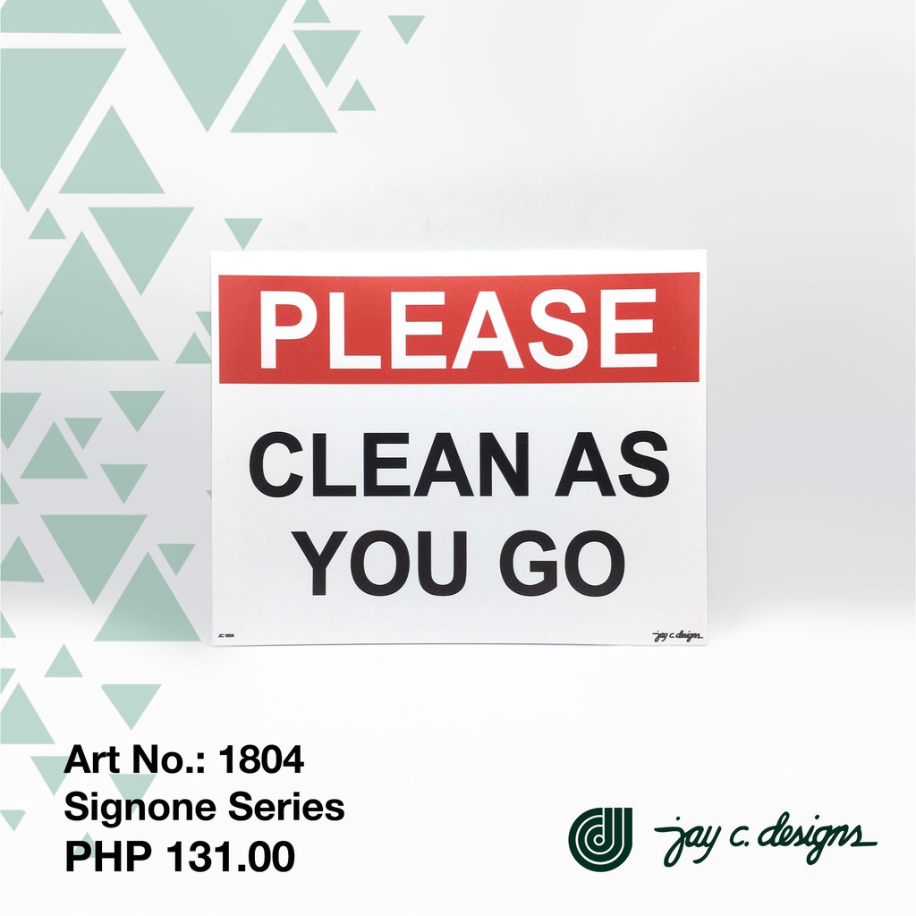 Vinyl Sign Please Clean As You Go Signage 1804 | Shopee Philippines Vinyl Sign Please Clean As You Go Signage 1804 | Shopee Philippines