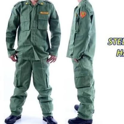 Linmas hansip Safety Uniform Suit Hat Shirt Pants atribut | Shopee ...