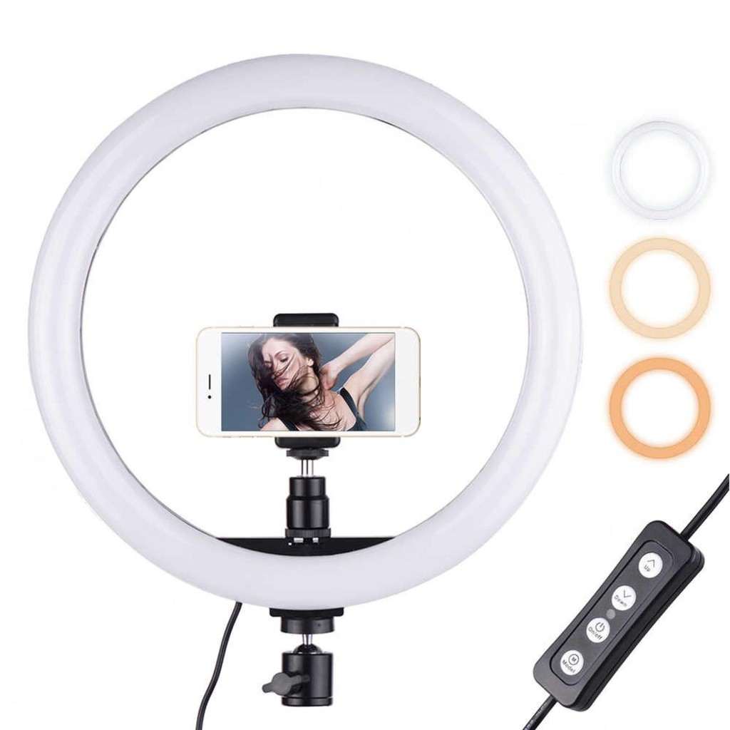 100% 26CM LED self-timer ring light 24W dimmable 2700-5500K color ...