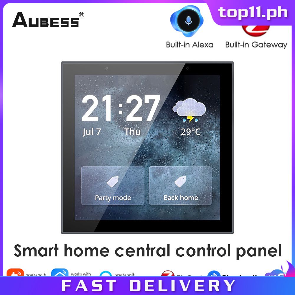 Aubess Tuya WiFi Control Panel Touch Screen Central Smart Control Switch Built-in Zigbee Gateway ...