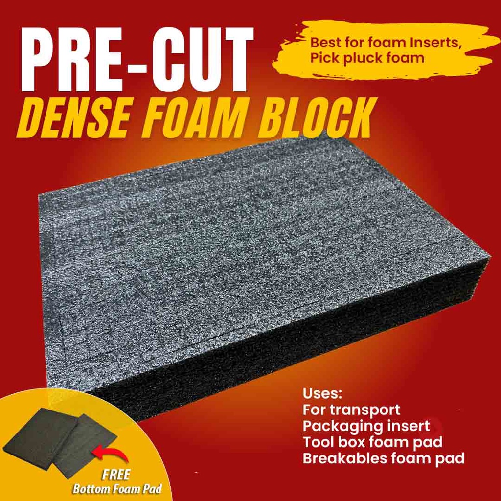 Pre-cut Dense Foam Block for Cushion, Foam Inserts and Transporting ...