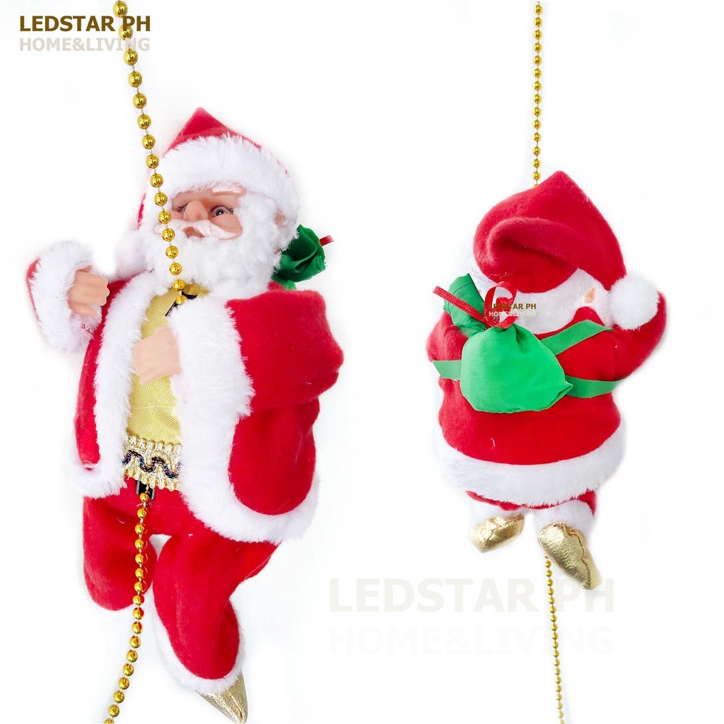 Christmas Electric Singing Swing Santa Claus Dolls Climbing Rope Ladder ...