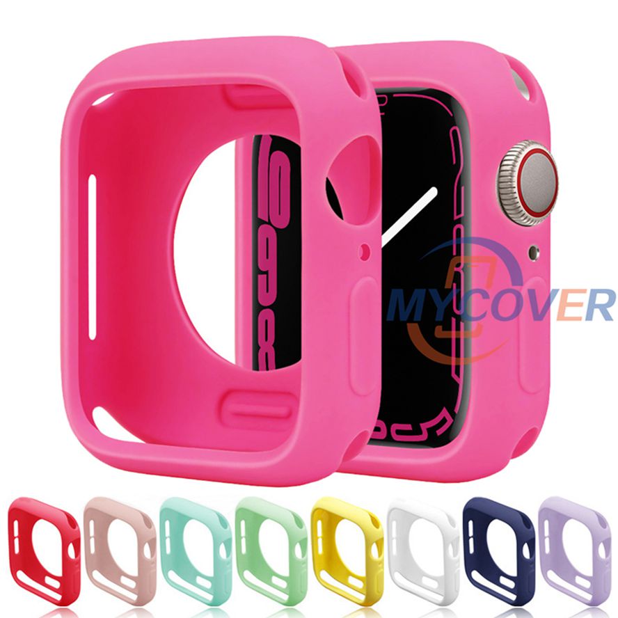 Silicone Protective Casing Compatible For iWatch Series 8 7 6 SE 5 4 3 ...