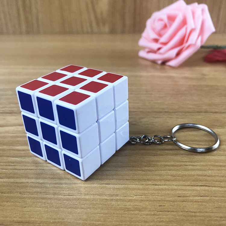 Three-stage keychain Rubik's cube 3.5CM six-color thermal transfer ...