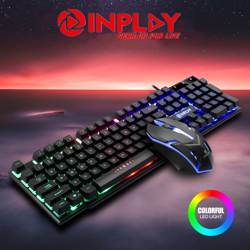 INPLAY STX360 PH ready stock Rainbow Backlit Gaming Keyboard and Mouse ...