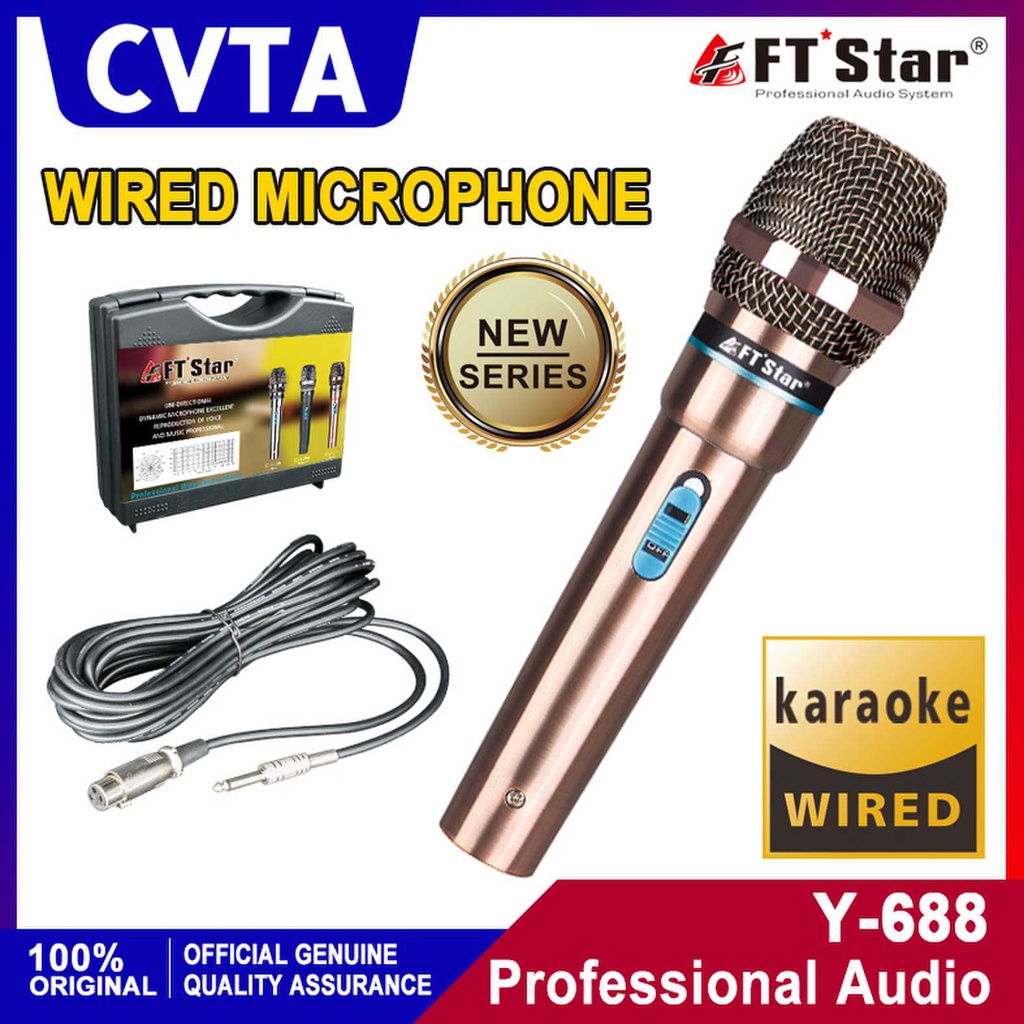 FT-Star YA-688 Professional Wired Microphone Cardioid with Case (Silver ...