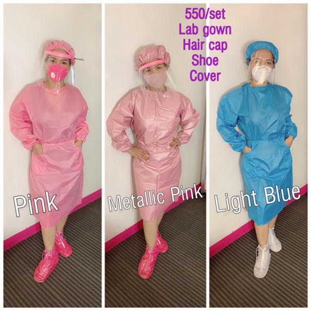 PPE Labgown + haircap set washable waterproof (no shoe cover) | Shopee ...