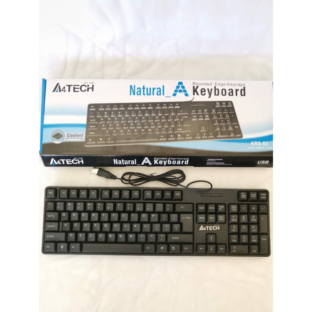 A4tech Krs 83 Usb Black Keyboard Shopee Philippines 