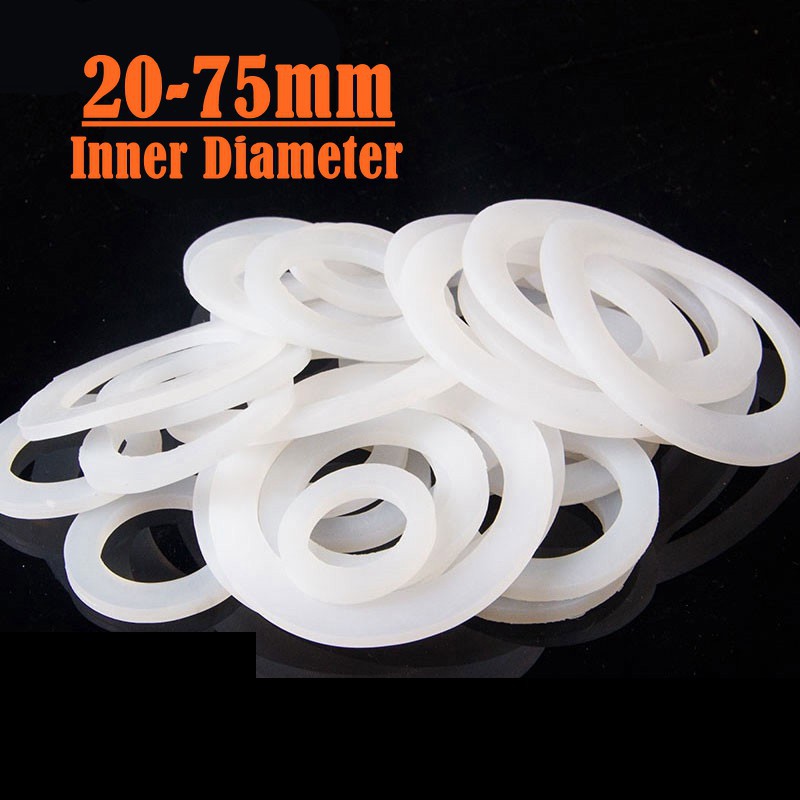 10pcs/set Silicone Clear Rubber Flat Gasket / Sealing Ring / Valves ...