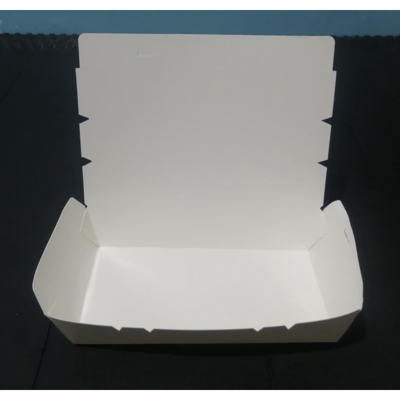 SPAGHETTI BOX PAPER MEALBOX LAMINATED WHITE TRIGEM 25PCS | Shopee ...