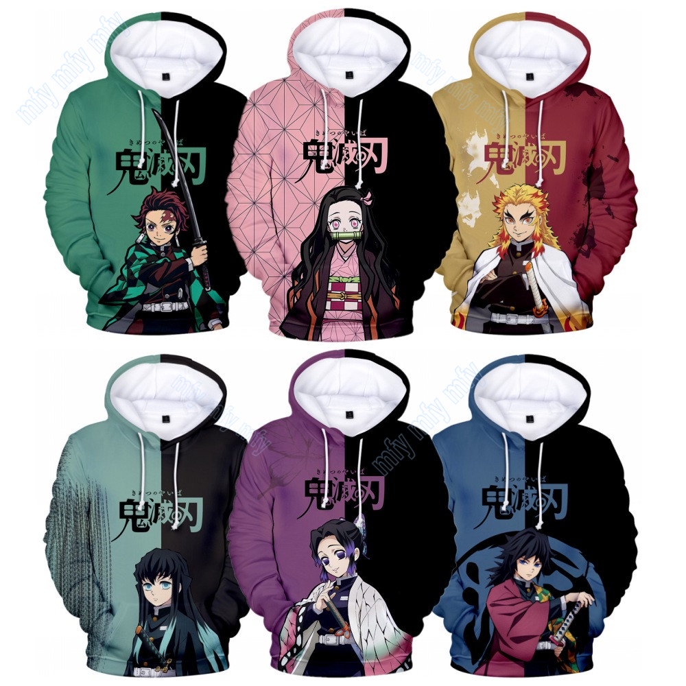 Anime Demon Slayer Hoodie Kamado Tanjirou Nezuko Zenitsu Giyuu Cosplay ...