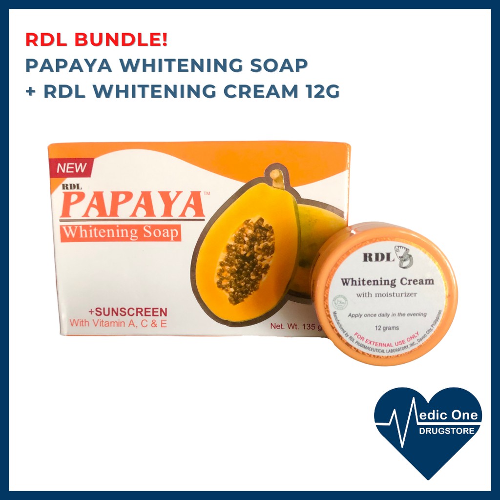 RDL Bundle - Papaya Soap and RDL Whitening Cream 12g | Shopee Philippines