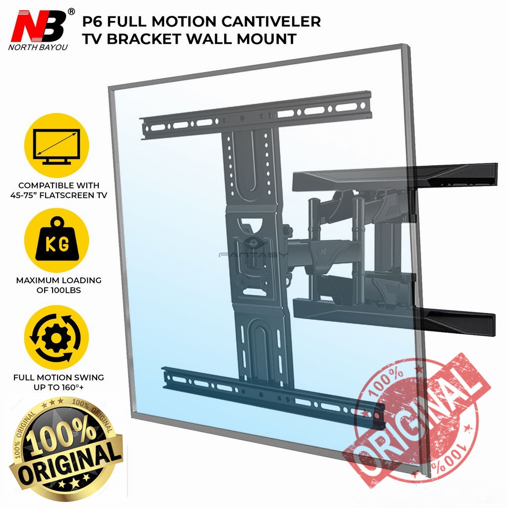 ORIGINAL North Bayou NB P6 NEW Full Motion Cantilever Wall Mount for 45 ...