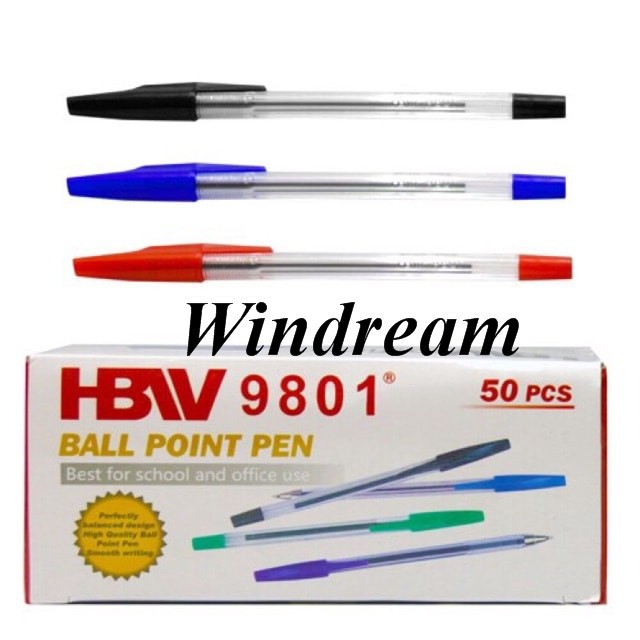 HBW 9801 Ballpen 50pcs per box multi color | Shopee Philippines