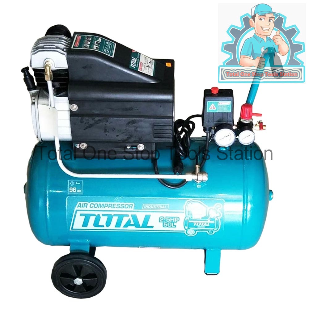 TOTAL Air Compressor 2.5Hp 50L Premium Industrial TOOLS TC125506P ...