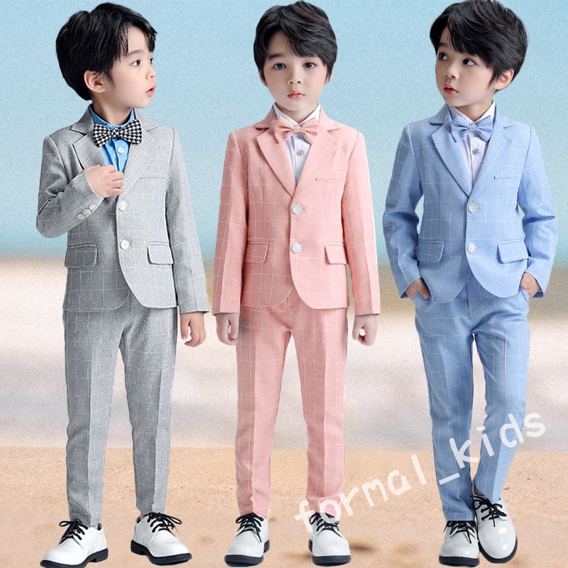 Kids Boys Suit Blazer Pants Attire Set Formal Tuxedo Outfit Children's ...