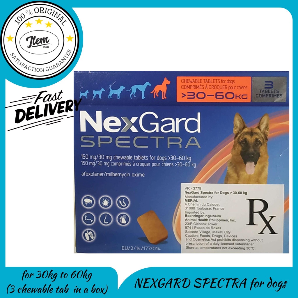 NEXGARD SPECTRA 30-60KG (3 CHEWABLE TABLET) | Shopee Philippines