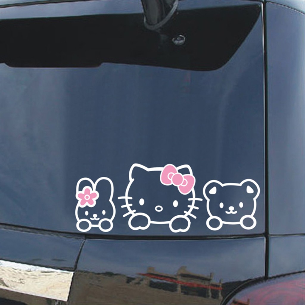 Hello Kitty Cat Funny Car Body Window Bumper Door Sticker | Shopee ...