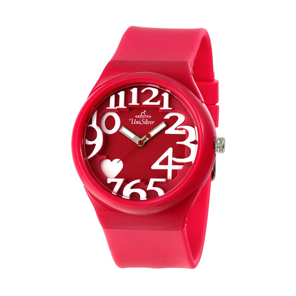 UniSilver TIME 8'O Hearts Women's Pink Analog Rubber Watch KW1268-2021 ...
