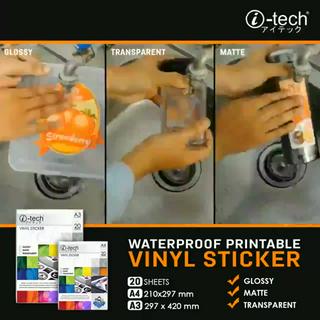 ITech Vinyl Sticker Waterproof Matte / Glossy / Transparent A4 20sheets | Shopee Philippines