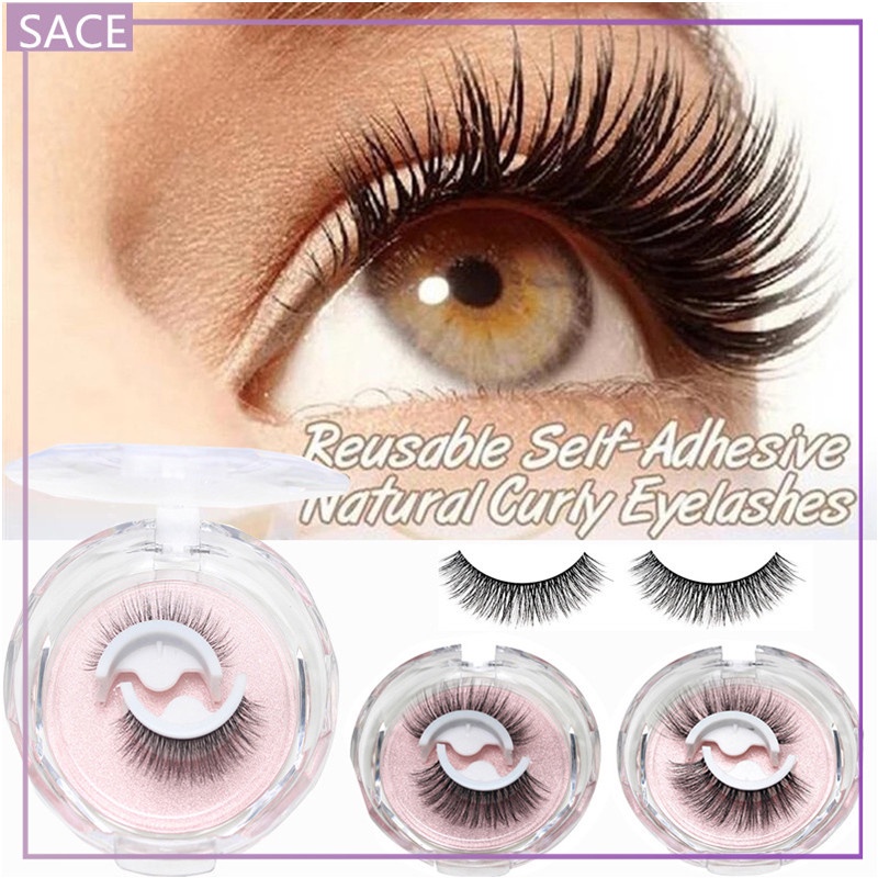 10 Style Reusable Self Adhesive Eyelashes Waterproof Natural False ...