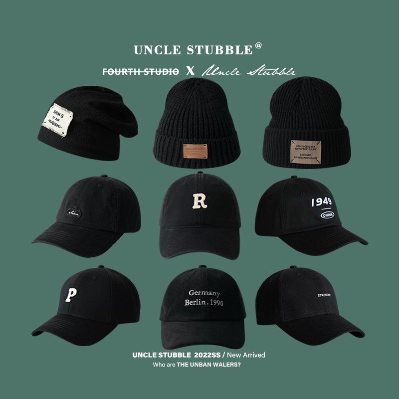 All-match Black Fashion Baseball Cap Couple Knitted Hat Retro Fisherman ...