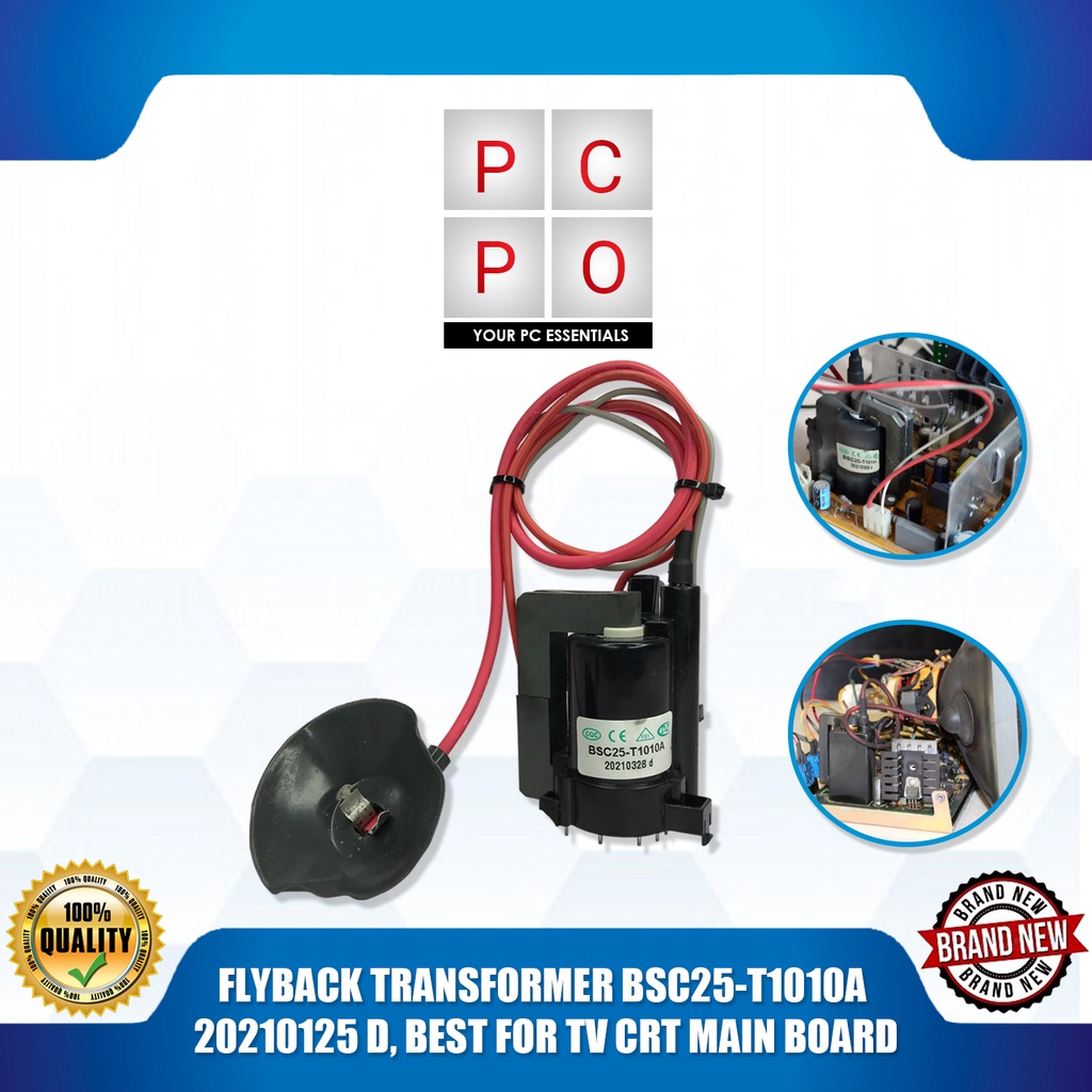 FLYBACK TRANSFORMER BSC25-T1010A 20210125 D, BEST FOR TV CRT MAIN BOARD ...