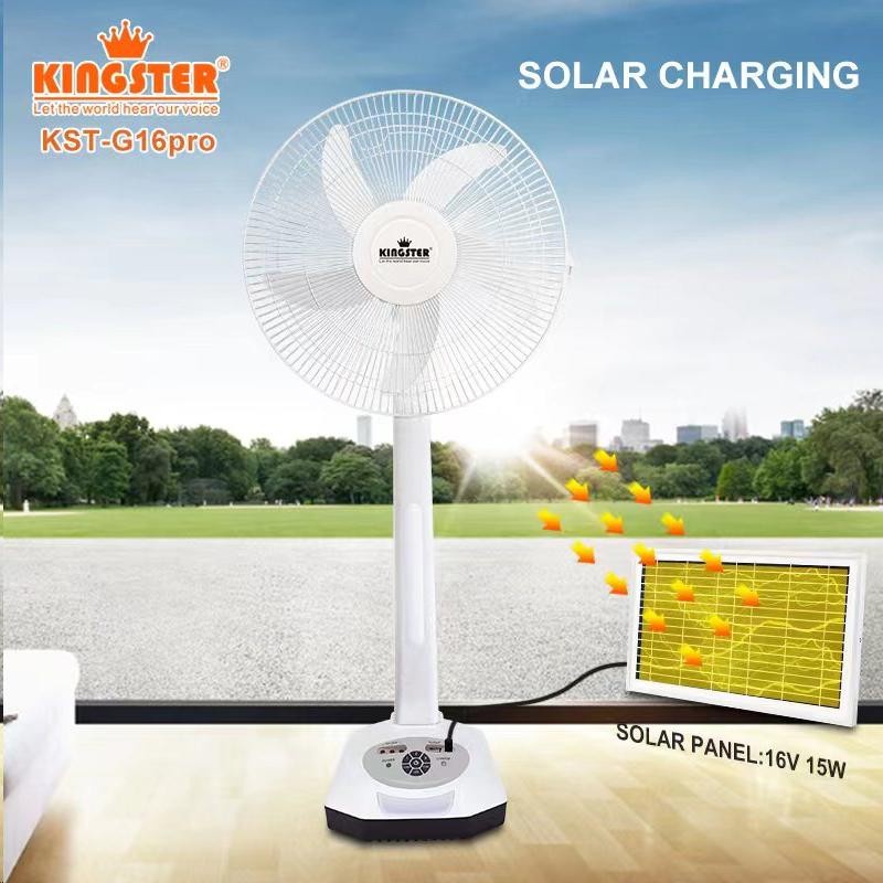 Kingster KST-G16 pro Rechargeable AC/DC Fan 16" Inch with 12V Bulbs and ...
