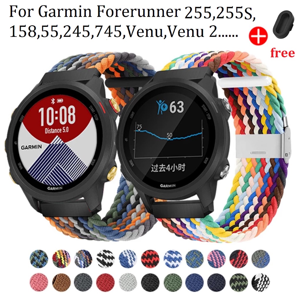 Nylon 20mm 22mm Soft Nylon Band For Garmin Forerunner 255 Strap Garmin ...
