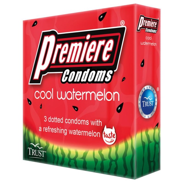 PREMIERE CONDOM COOL WATERMELON 3 SACHETS PER PACK (Discreet Packaging ...