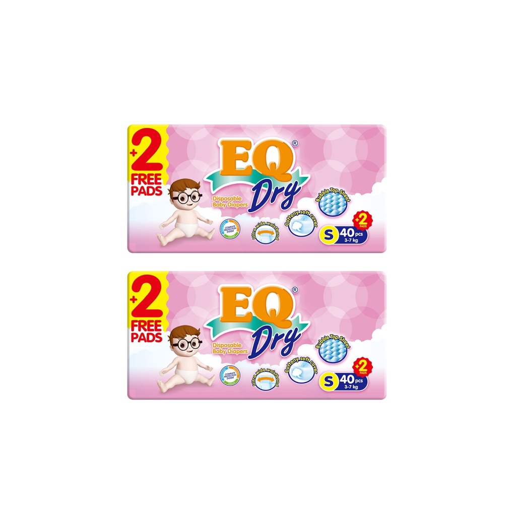 EQ Dry Econo Pack Small 42's Tape Baby Diapers Pack of 2 | Shopee ...