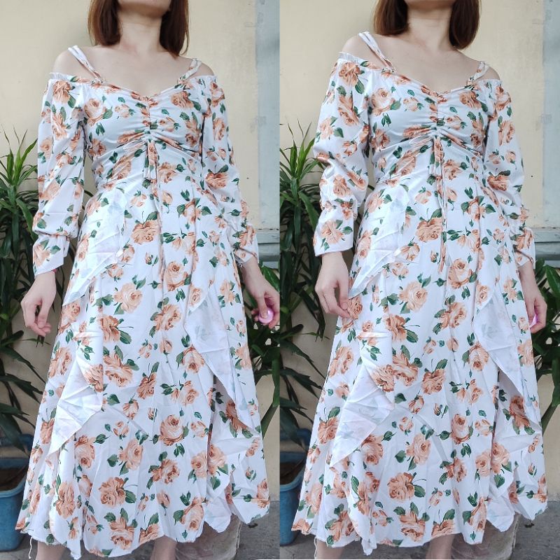 KOREAN FLORAL SUMMER MAXI DRESS - BRAND NEW | Shopee Philippines