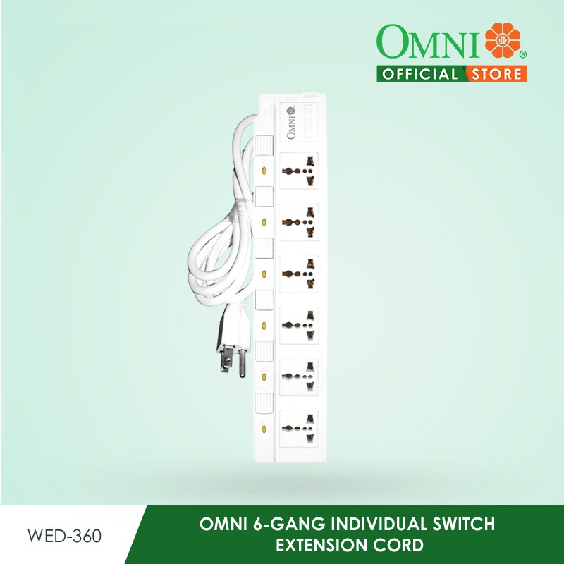 OMNI 6-Gang Individual Switch Extension Cord - WED-360 | Shopee Philippines