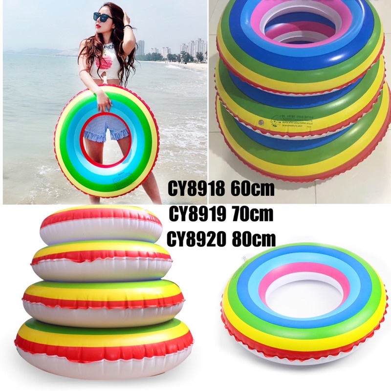 Floatet Rainbow swim ring ring 60cm/70cm/80cm | Shopee Philippines