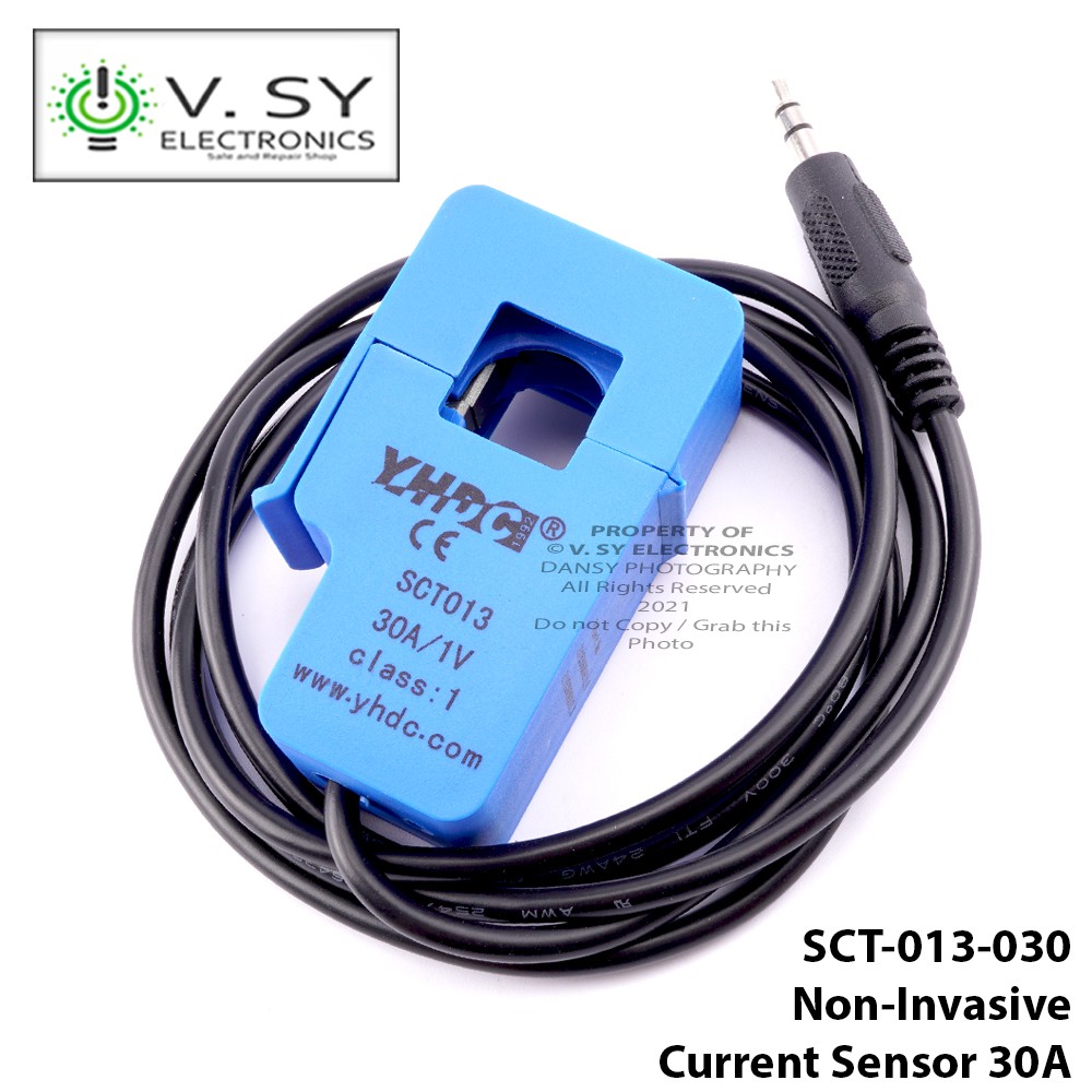 Non Invasive 30a Max Ac Current Sensor Rated 1v Output Split Core
