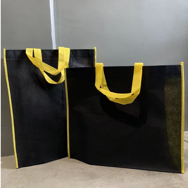 20 Pcs Handle Eco Bag Color Lining Non-woven Shopping Tote Bag 4 Sizes ...