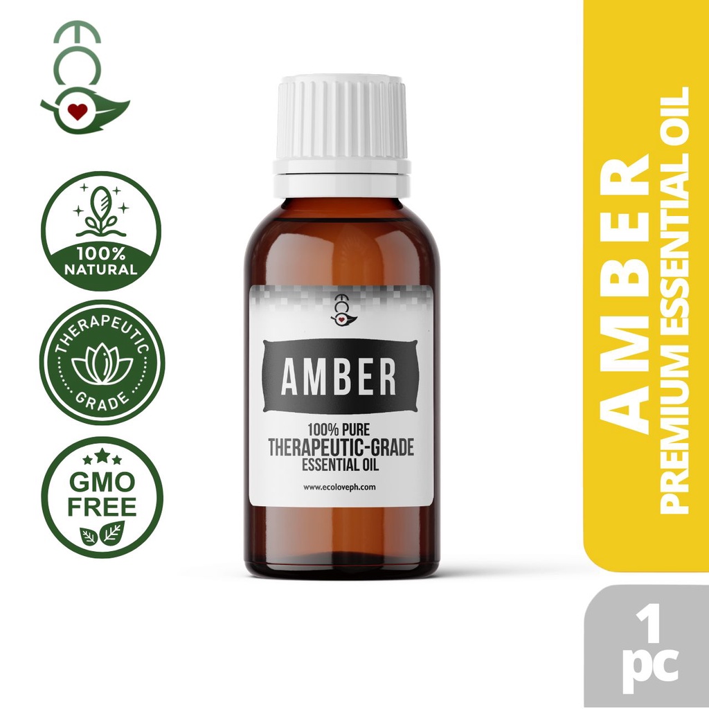 Eco Premium Amber Essential Oil Therapeutic Grade Steam Distilled, 100% ...