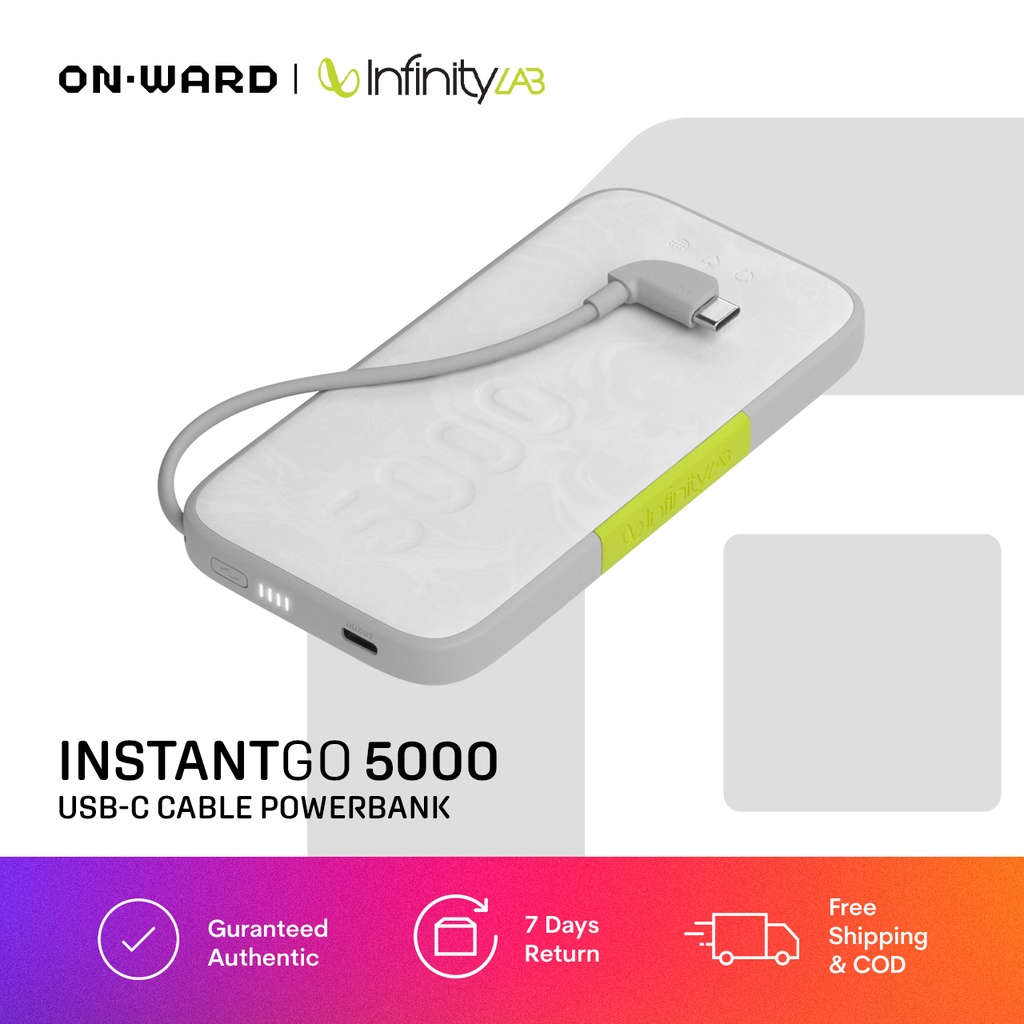 Infinity InstantGo 5000 Built-in USB-C Cable Powerbank | Shopee Philippines