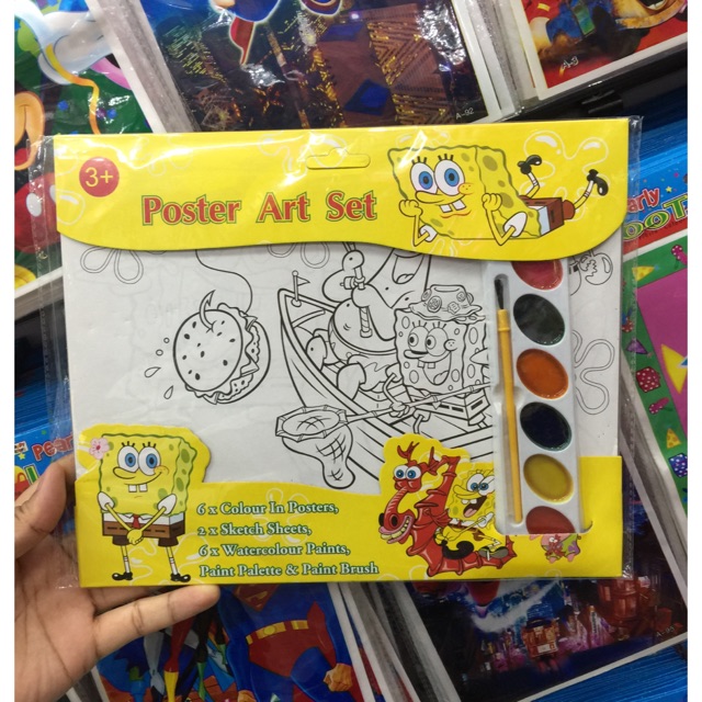spongebob art set coloring set for games prizes for loot bag party gift ...